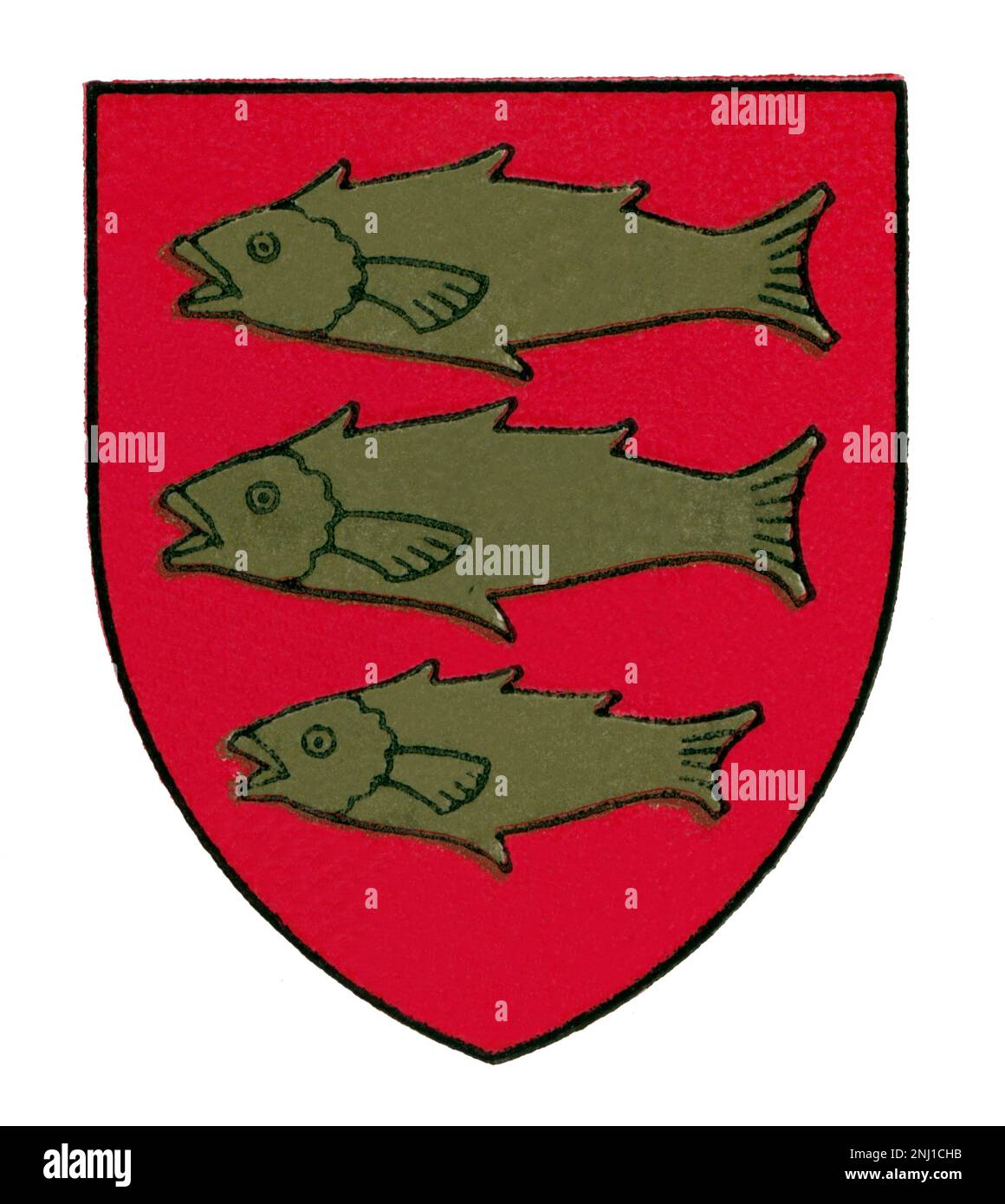 Figuras heráldicas. Peces. Años 1890 Stock Photo - Alamy