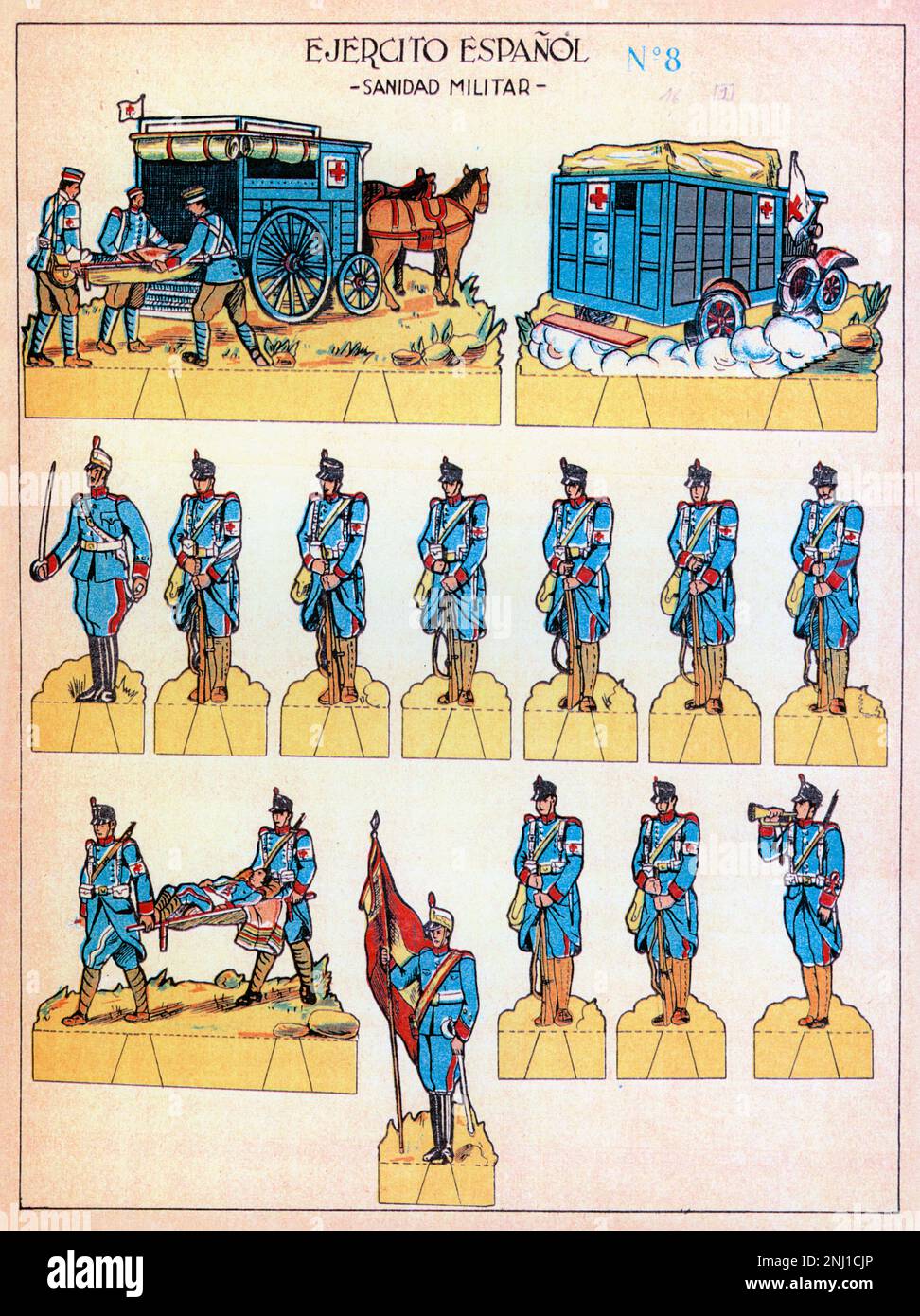 España. Hoja recortable infantil. Ejército español. Ambulancia y ...