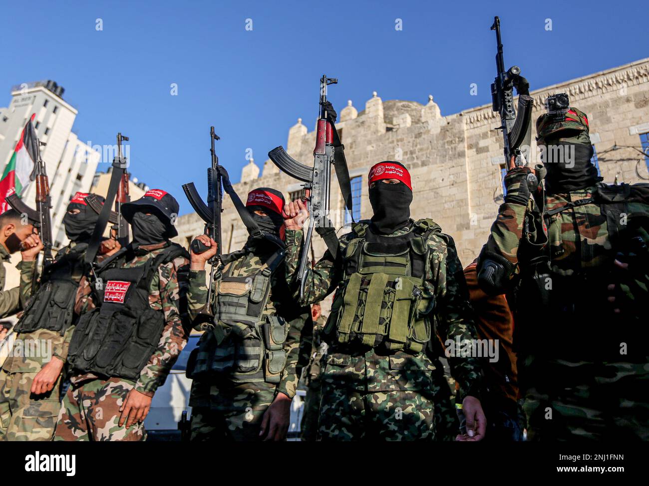 Fighters from the Democratic Front for the Liberation of Palestine ...
