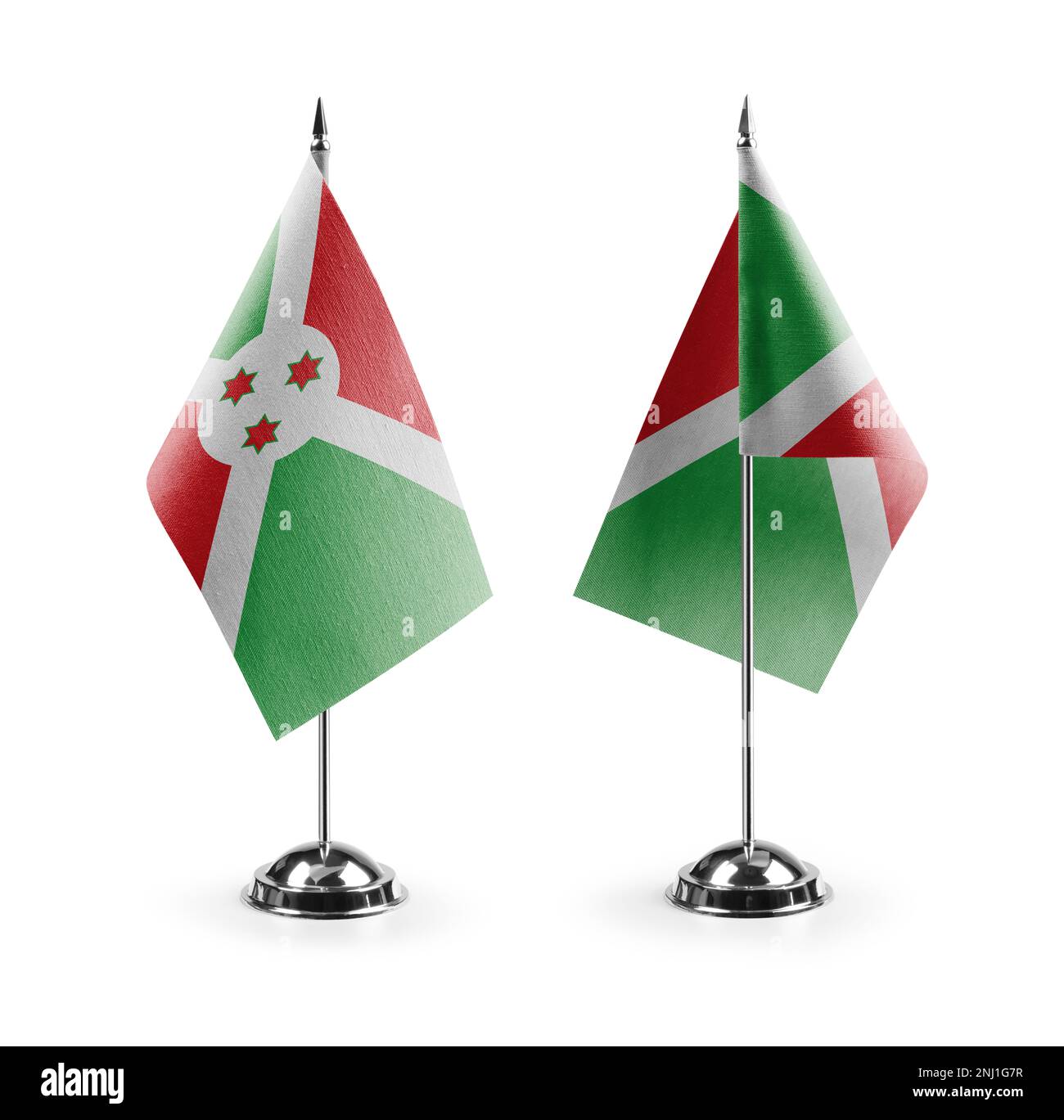 Small national flags of the Burundi on a white background Stock Photo ...