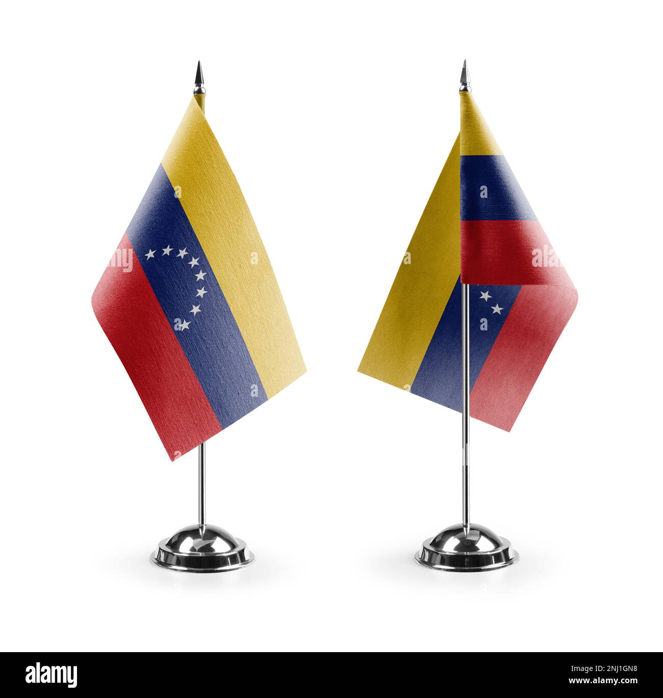 Small national flags of the Venezuela on a white background Stock Photo ...