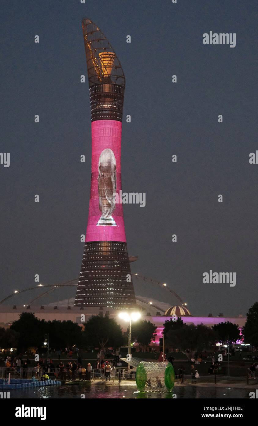 A photo shows the Torch Doha hotel which is projected trophy in Doha ...