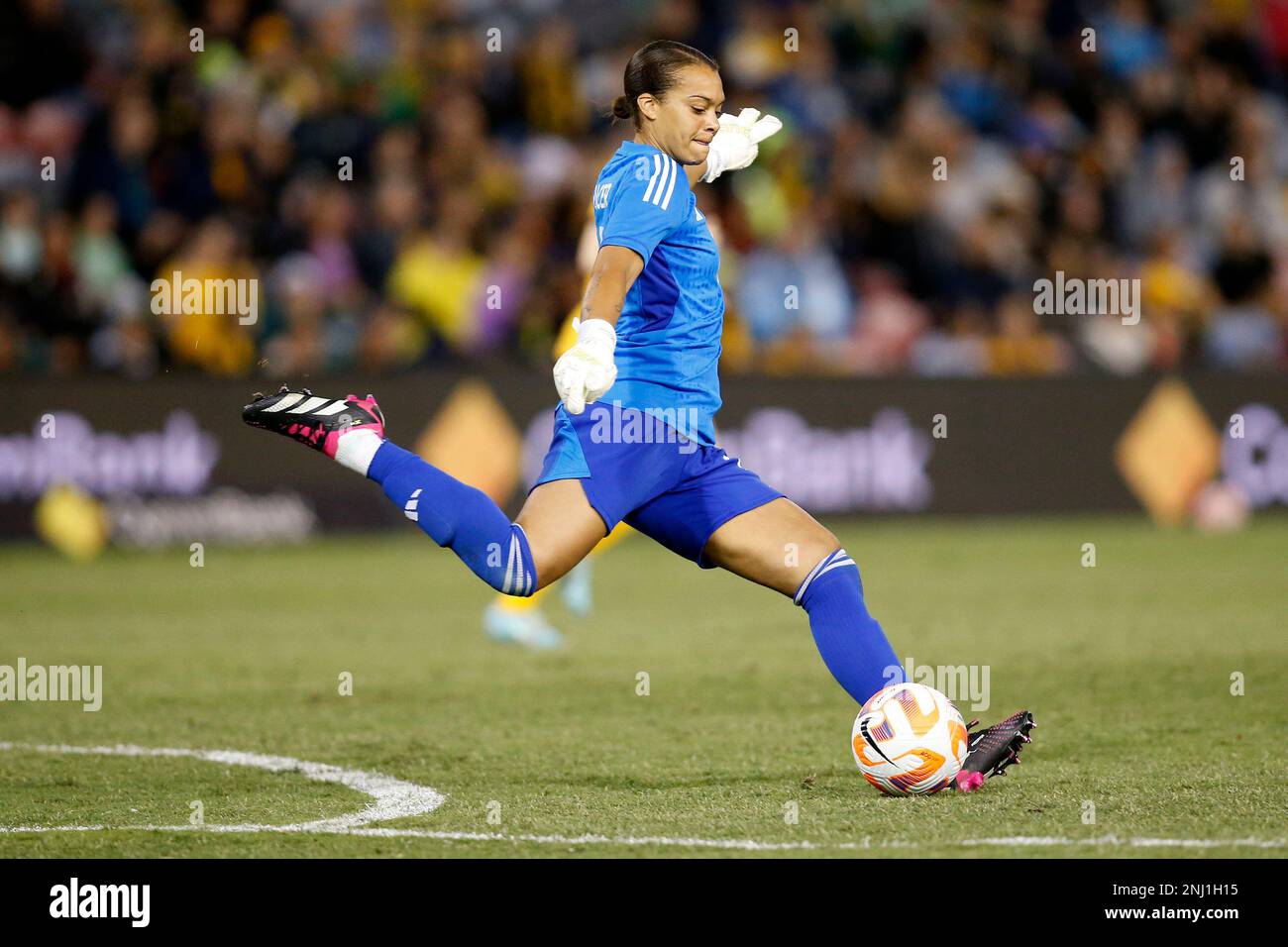 Jamaican goalkeeper Rebecca Spencer during the 2023 Cup of Nations ...