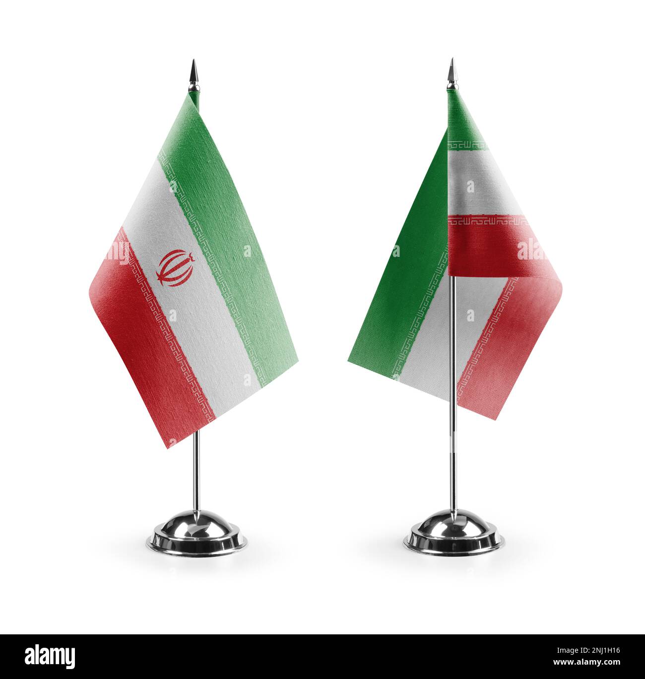 Small national flags of the Iran on a white background Stock Photo - Alamy