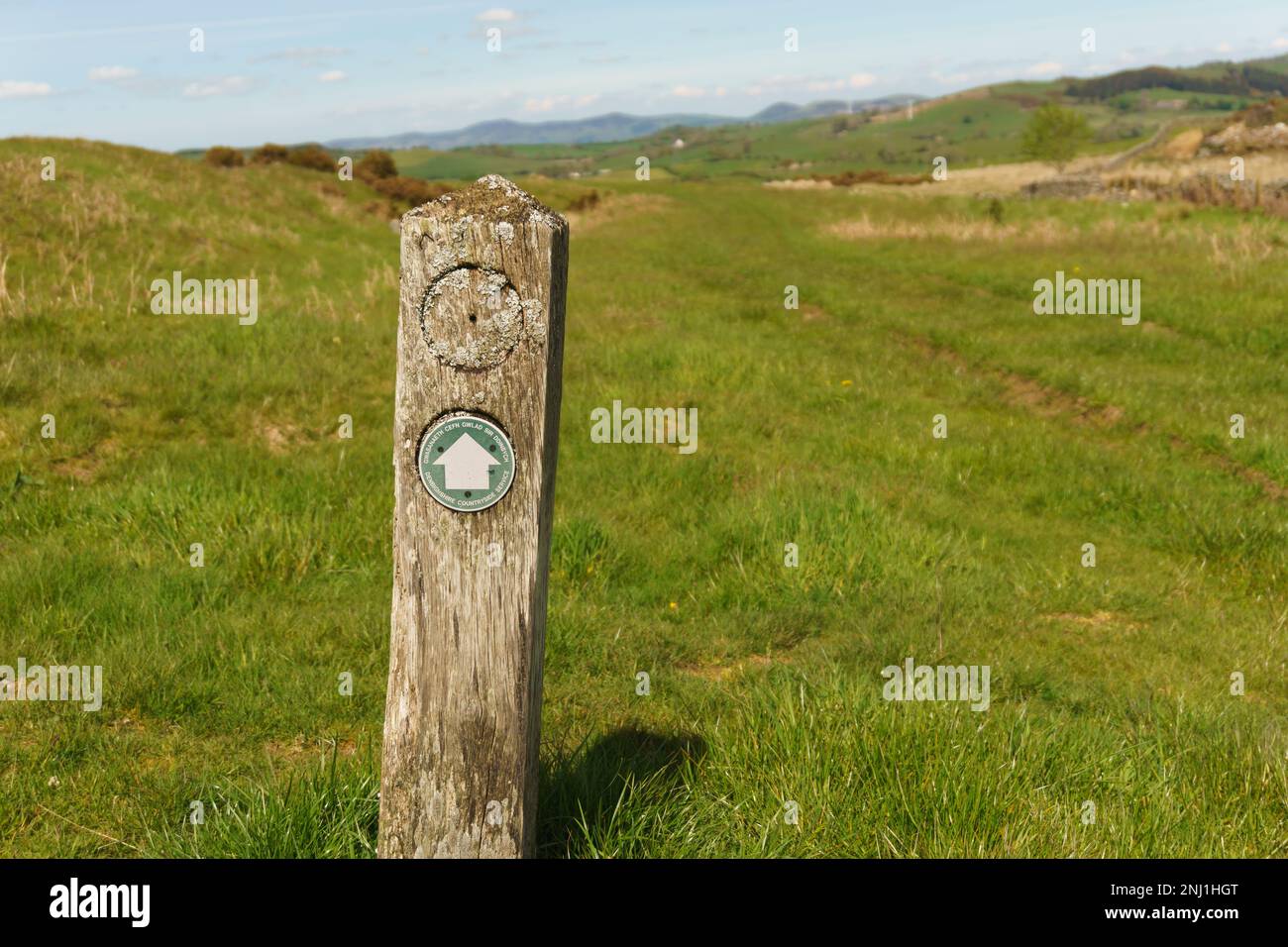 Sign post erected by Denbighsire Countryside Service marking a walking ...