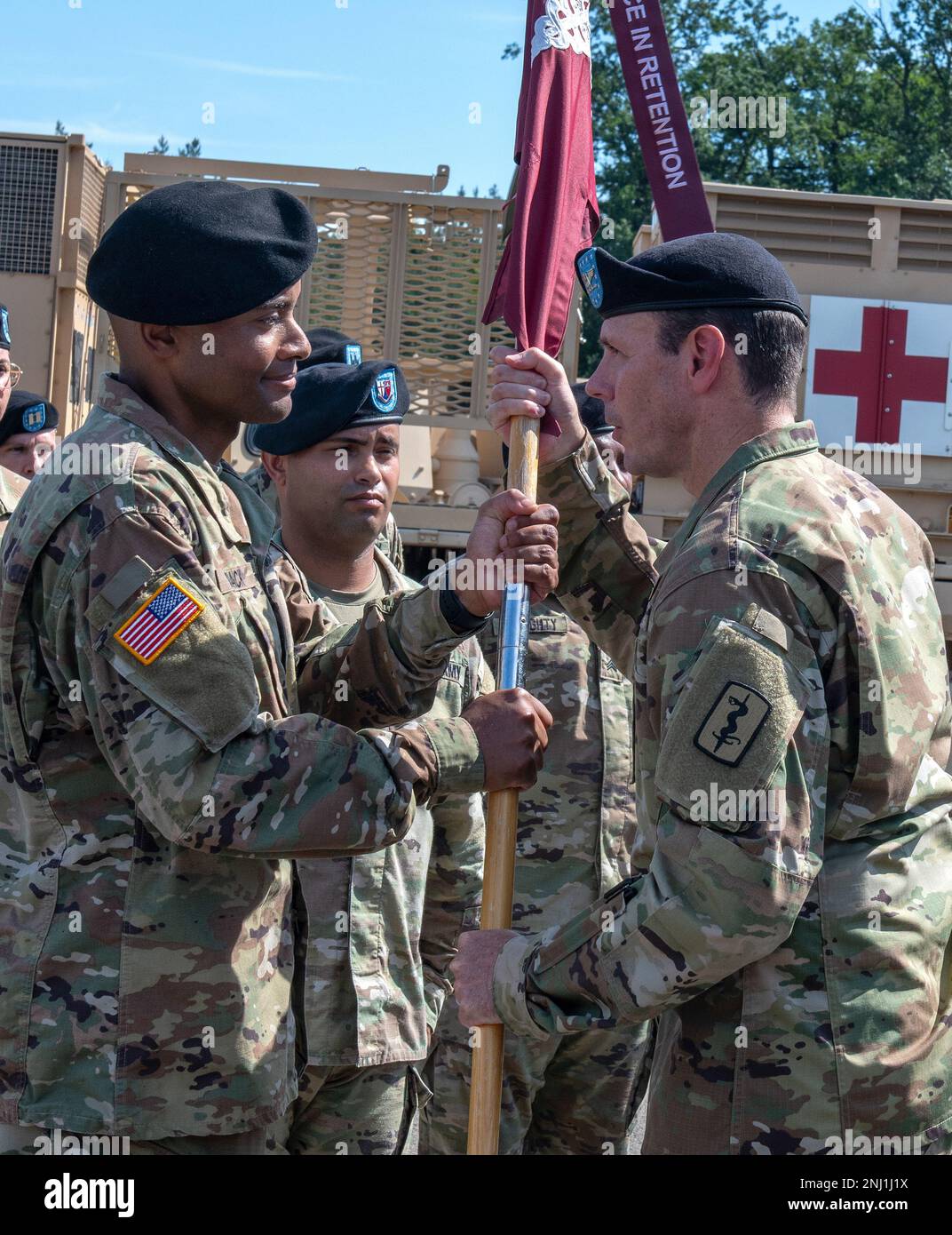 U.S. Army Col. Werner J. Barden, 519th Hospital Center commander (right ...