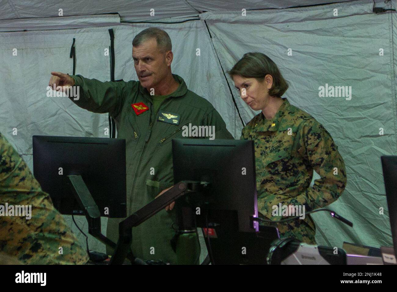 U.S. Marine Corps Maj. Kathleen M. Haggard, tactical air command center ...