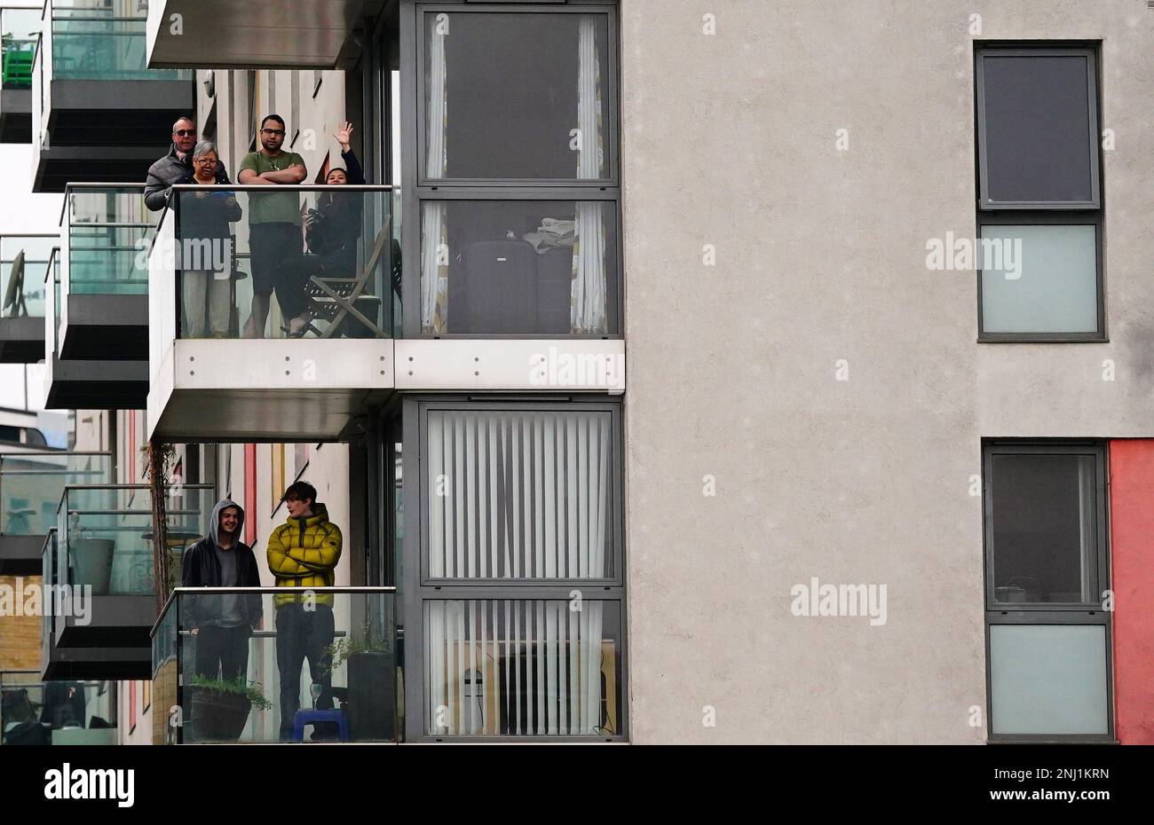 People watching King Charles III arriving for a visit to The Felix ...