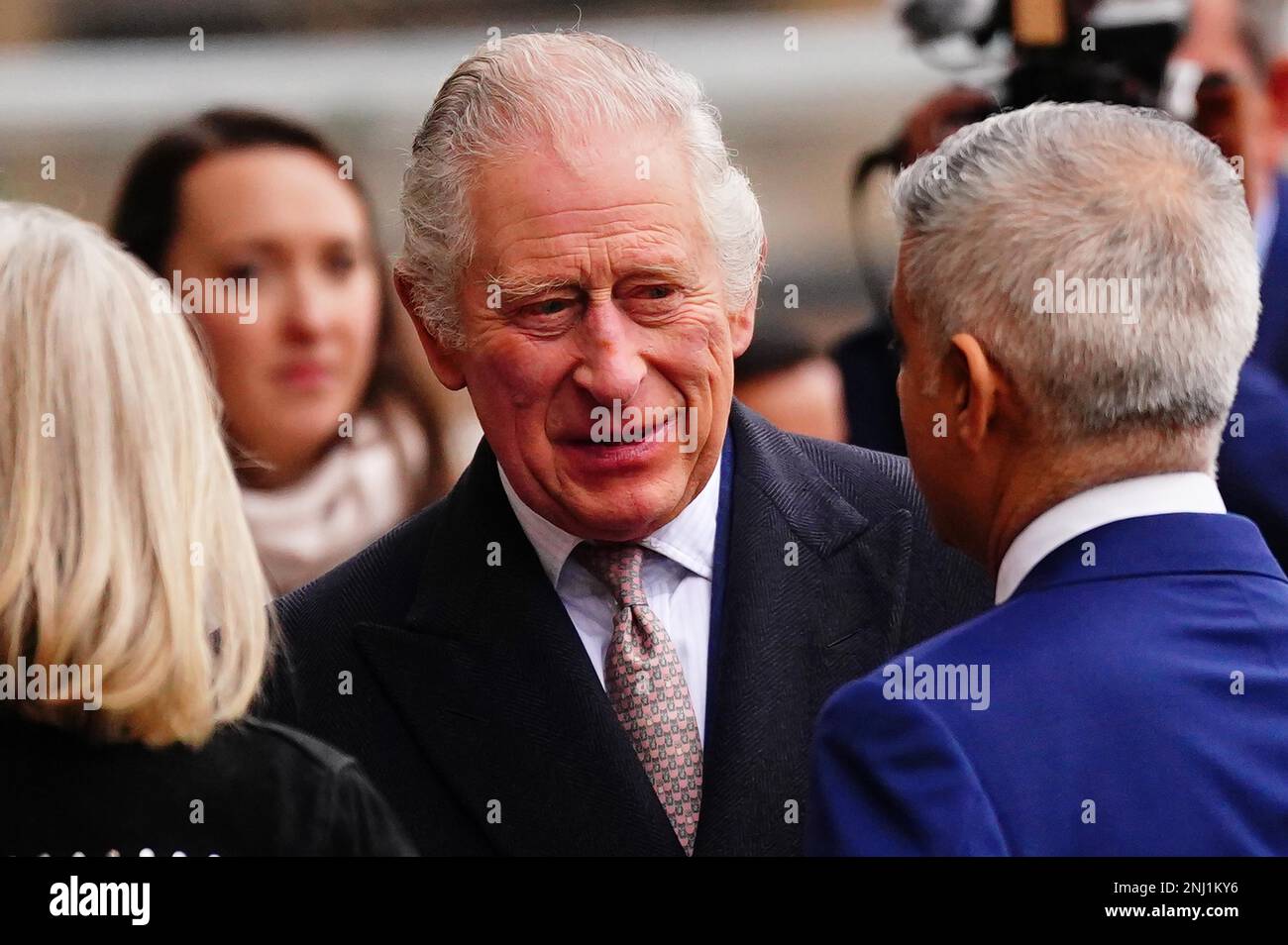 King Charles III talking to Mayor of London Sadiq Khan as he arrives ...