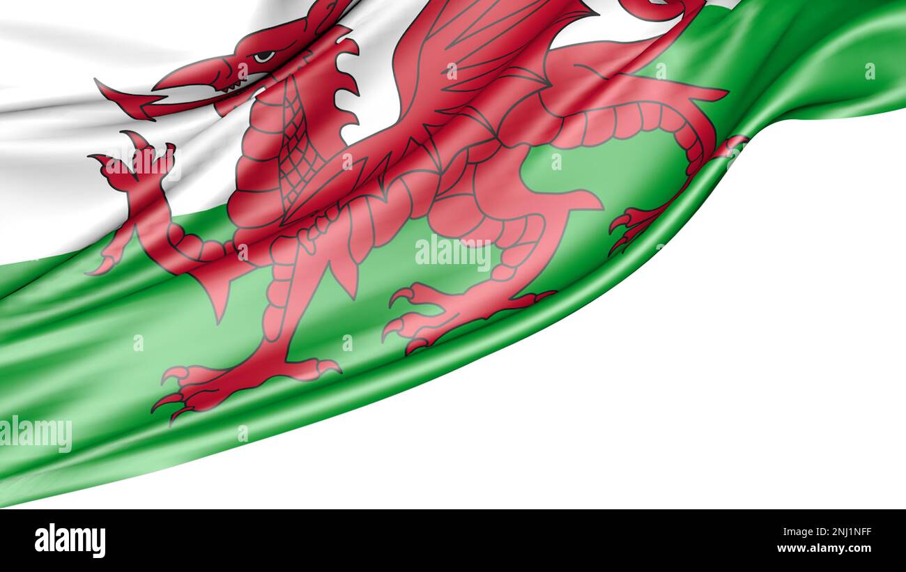 Wales Flag Isolated on White Background, 3D Illustration Stock Photo ...