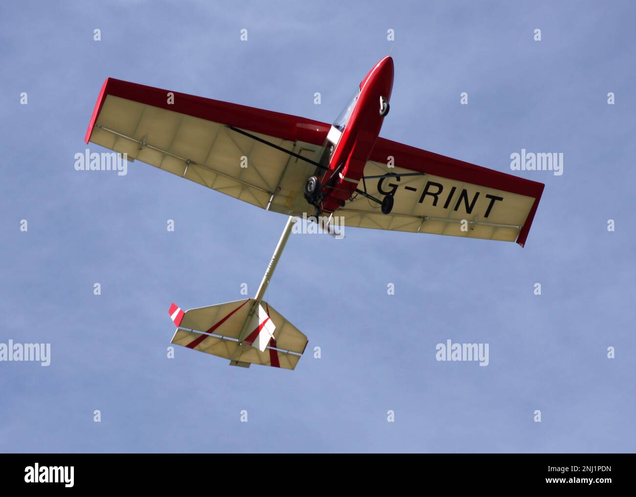 A CFM Streak Shadow ultralight aircraft departs a private airfield in ...