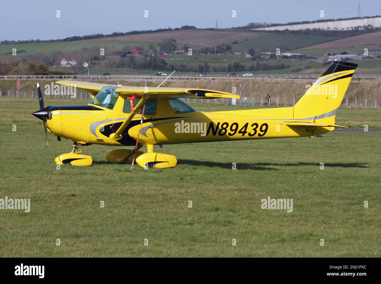 A Cessna 152 on the ramp at Brighton City Airport Stock Photo - Alamy