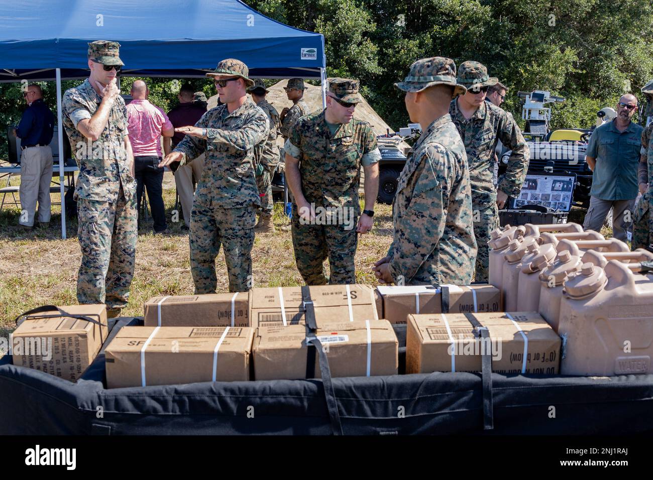 U.S. Marines and U.S. Navy Sailors assigned to II Marine Expeditionary ...