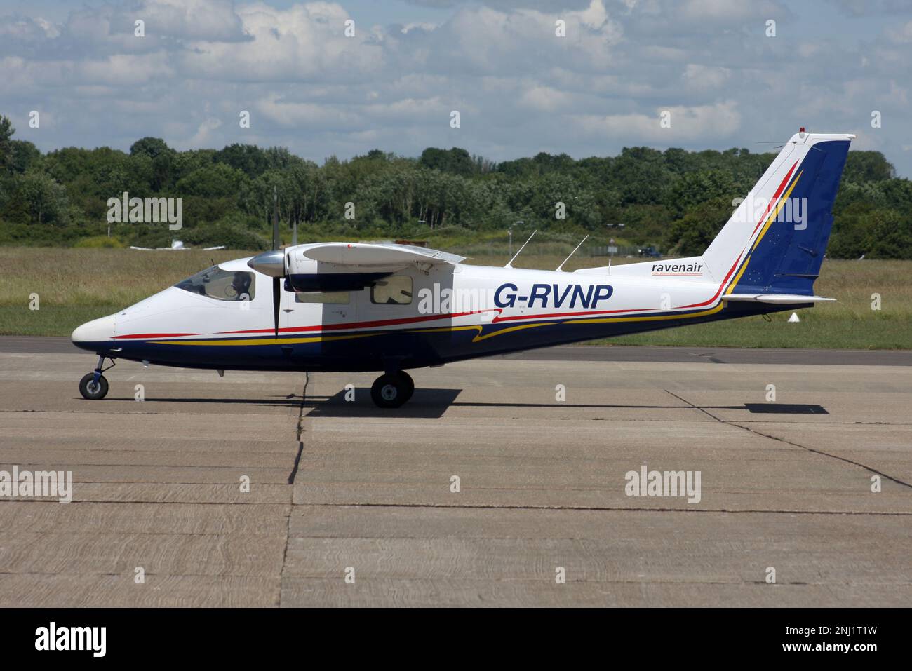 A Partenavia P.68B Victor of Ravenair on the ramp at Brighton City ...