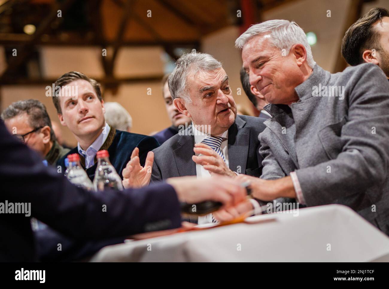 Fellbach, Germany. 22nd Feb, 2023. Herbert Reul (2nd from left, CDU ...