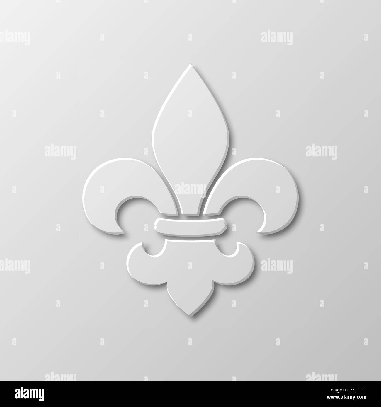 Vector Realistic Paper 3d Fleur De Lis Closeup on White Background ...