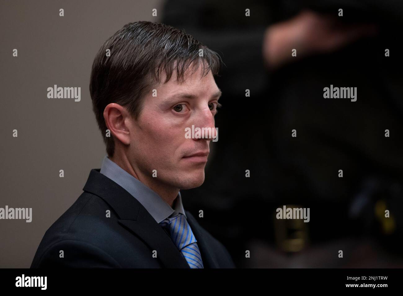 Ex-Grand Rapids police officer Christopher Schurr appears for a court ...