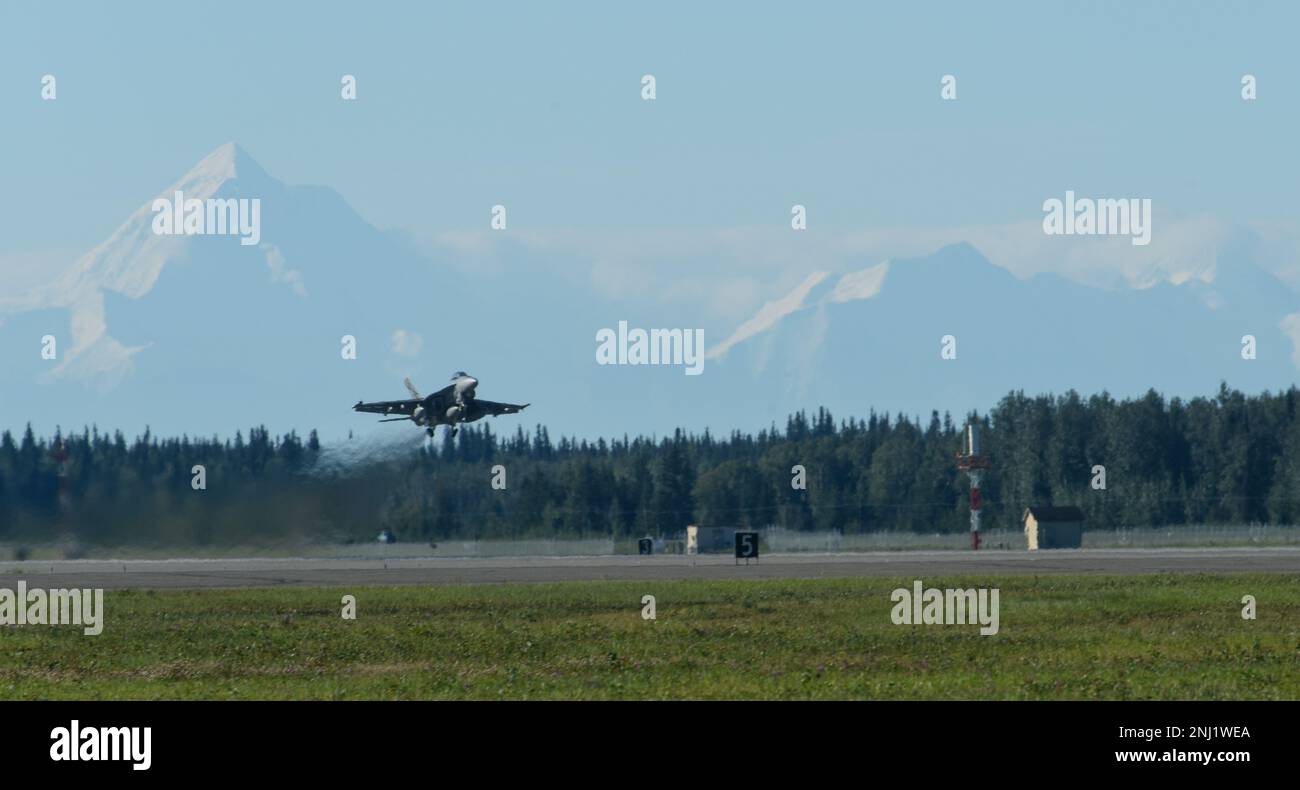 A Royal Australian Air Force F/A-18F Super Hornet takes off during RED ...