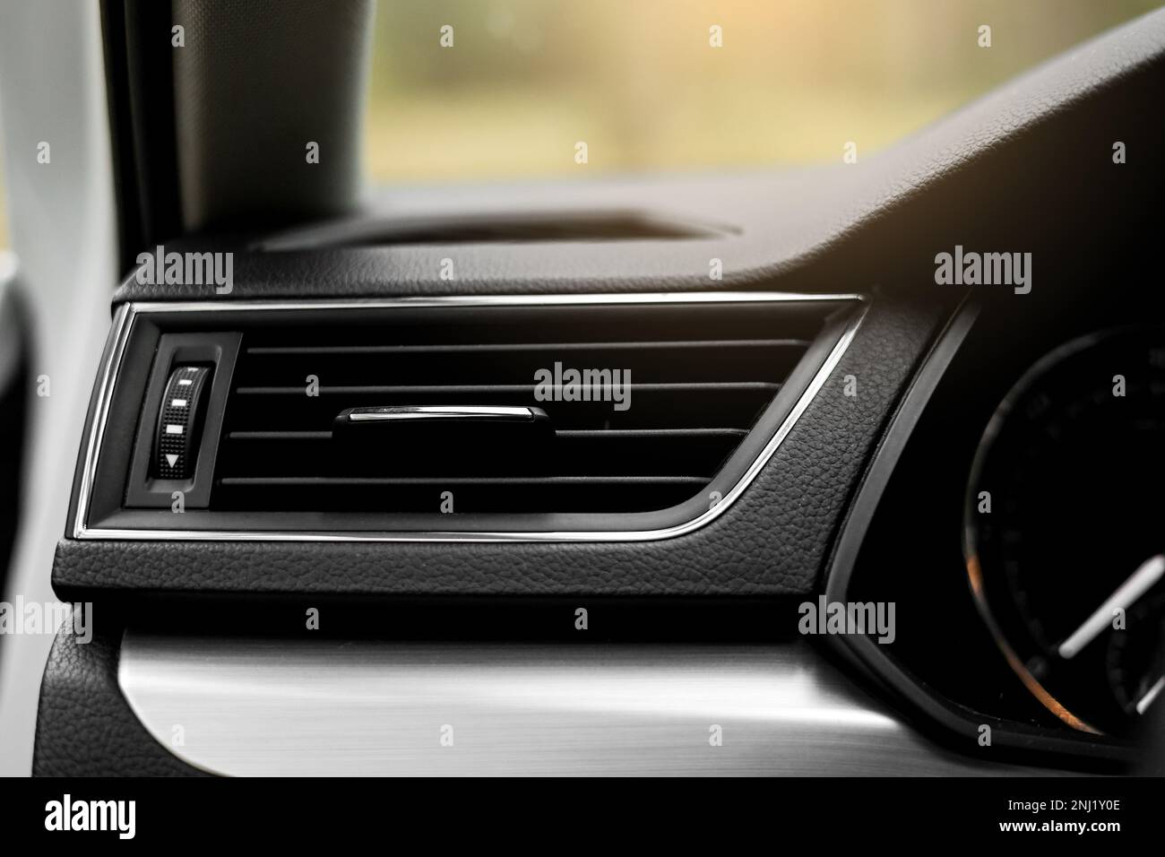 Air conditioner flow inside the car, plastic grid panel. Vehicle air ...