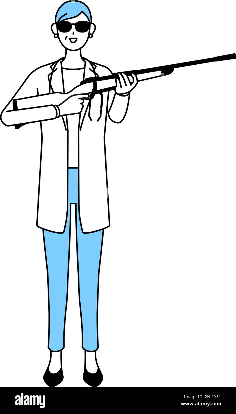 Female doctor in white coats with stethoscopes, senior, middle-aged ...