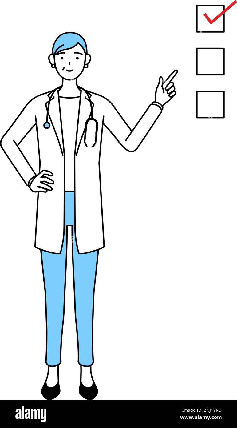 Female doctor in white coats with stethoscopes, senior, middle-aged ...