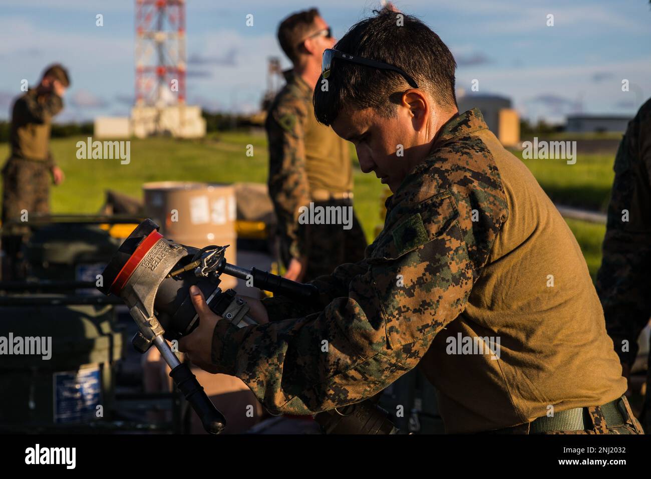 U.S. Marine Corps Sgt. Maria Nunosanchez, a bulk fuel specialist with ...