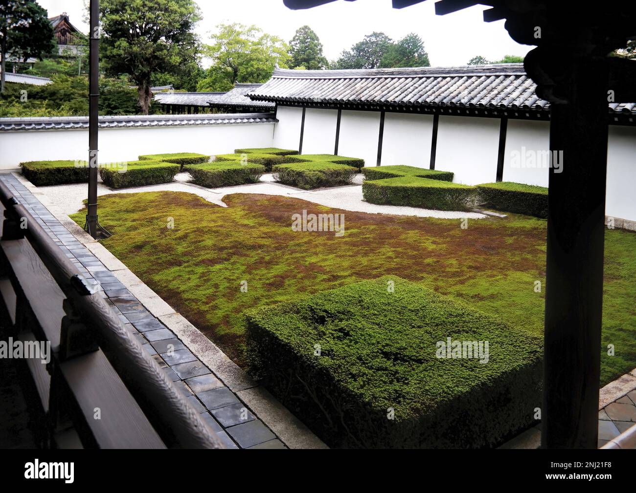 Kyoto, Japan - Sept, 2017: Japanese zen garden with rocks and raked ...