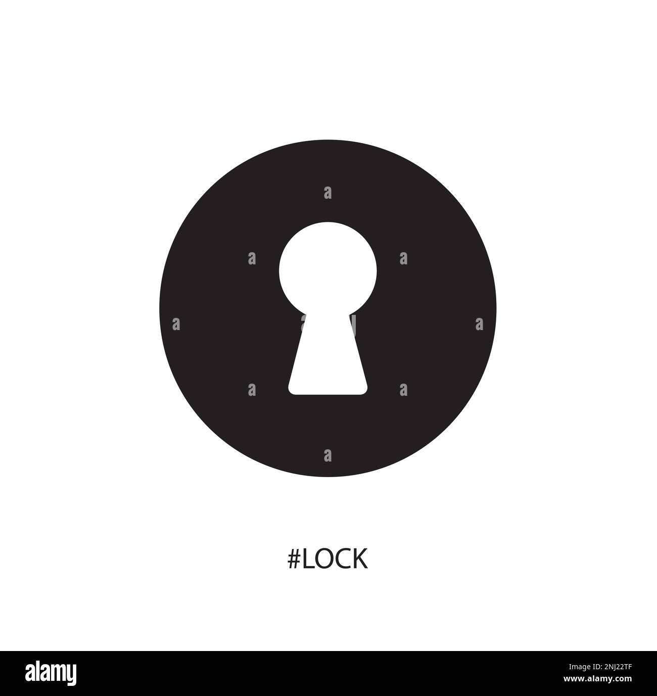 A white and black keyhole on a white background with copy space Stock ...