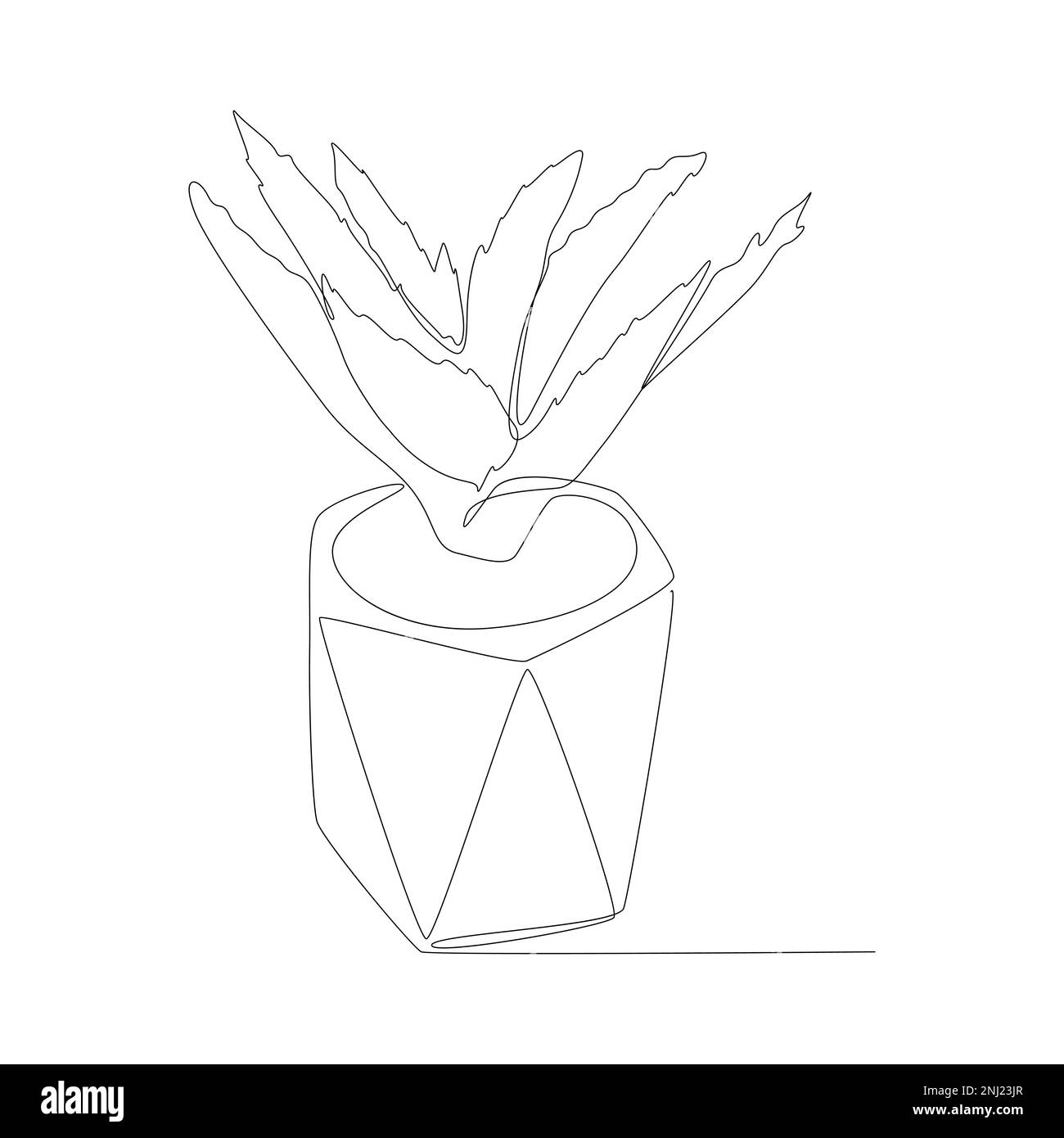 One continuous line of Aloe Vera. Thin Line Illustration vector concept ...
