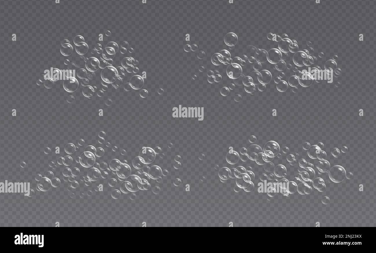 Underwater fizzing bubbles, soda or champagne carbonated drink ...