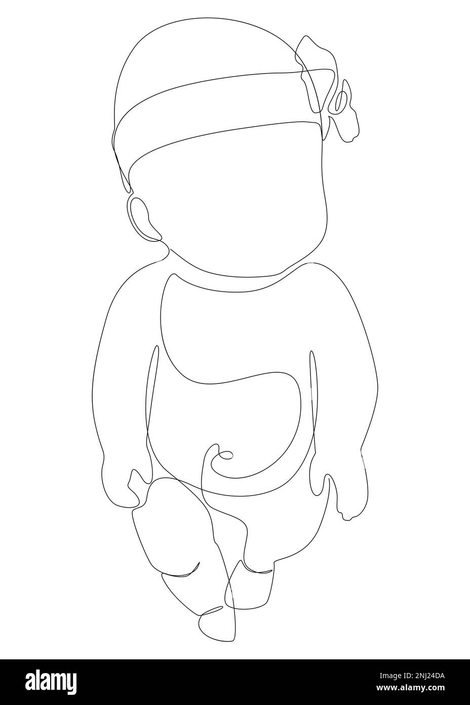 One continuous line of Baby. Thin Line Illustration vector concept ...