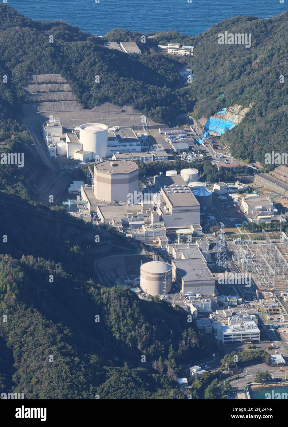 An aerial photo shows Tsuruga nuclear power plant in Tsuruga town ...