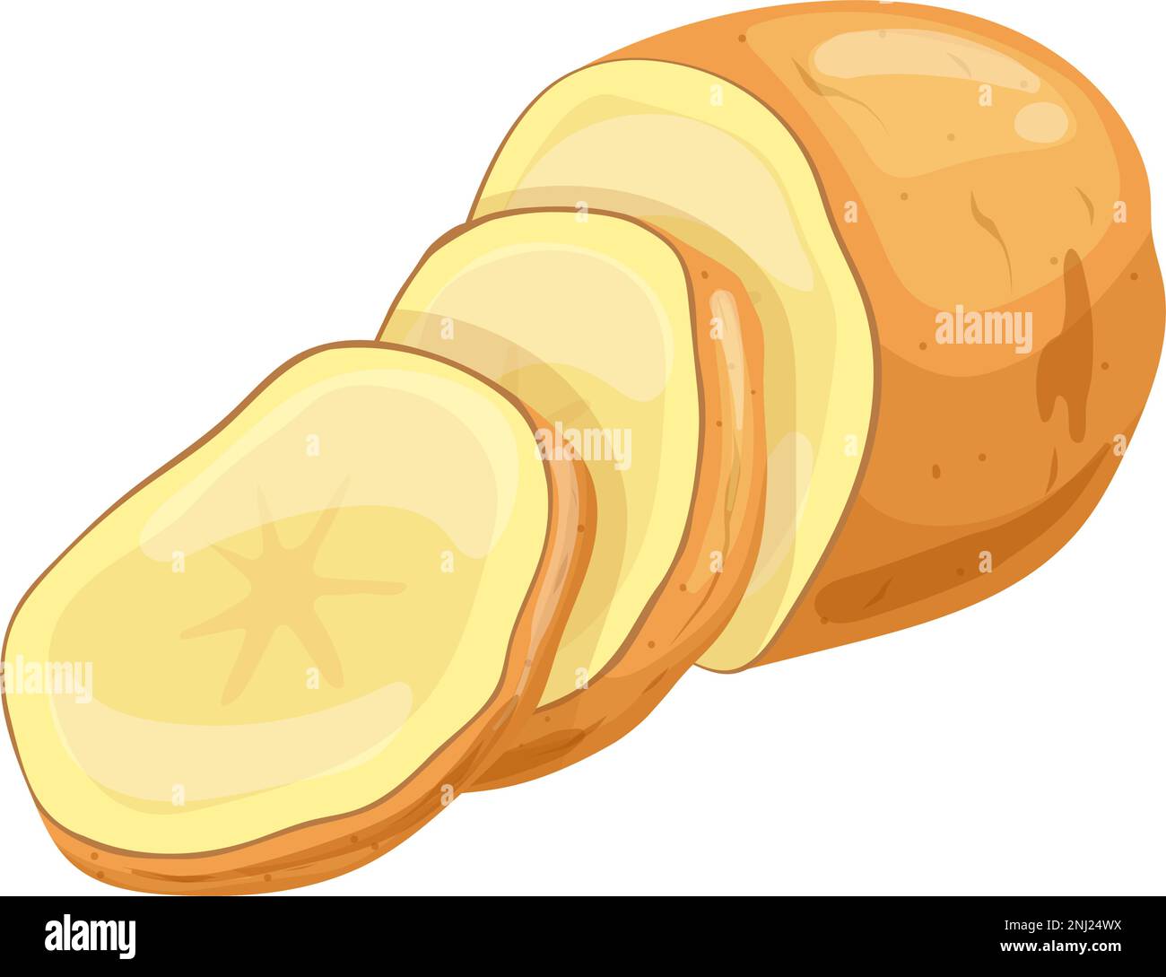 potato cut cartoon vector illustration color sign Stock Vector Image ...