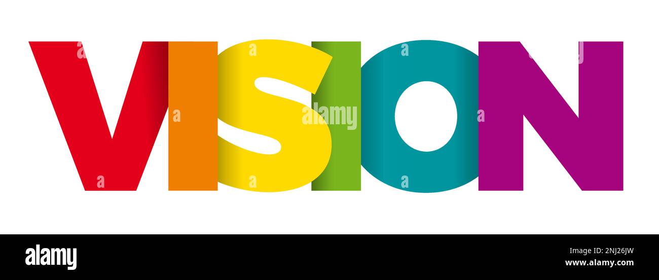 The word Vision. Vector banner and logo with colorful text Stock Vector ...