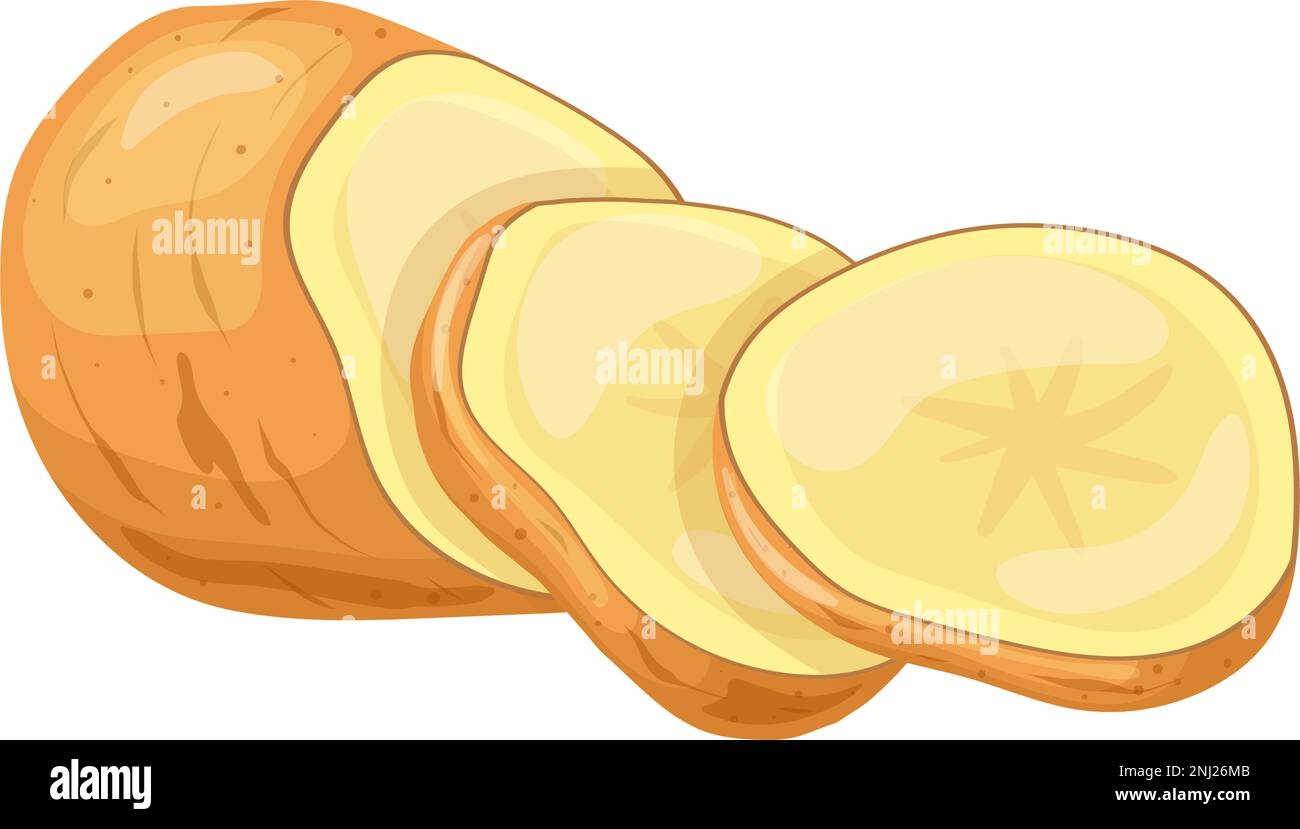 potato cut cartoon vector illustration color sign Stock Vector Image ...