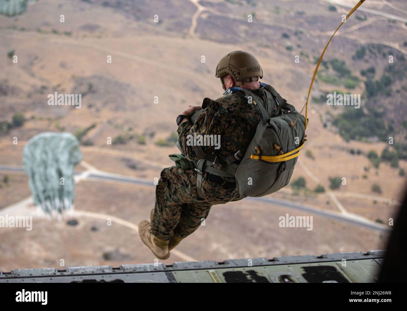 A U.S. Marine with 3rd Air Naval Gunfire Liaison Company, Force ...