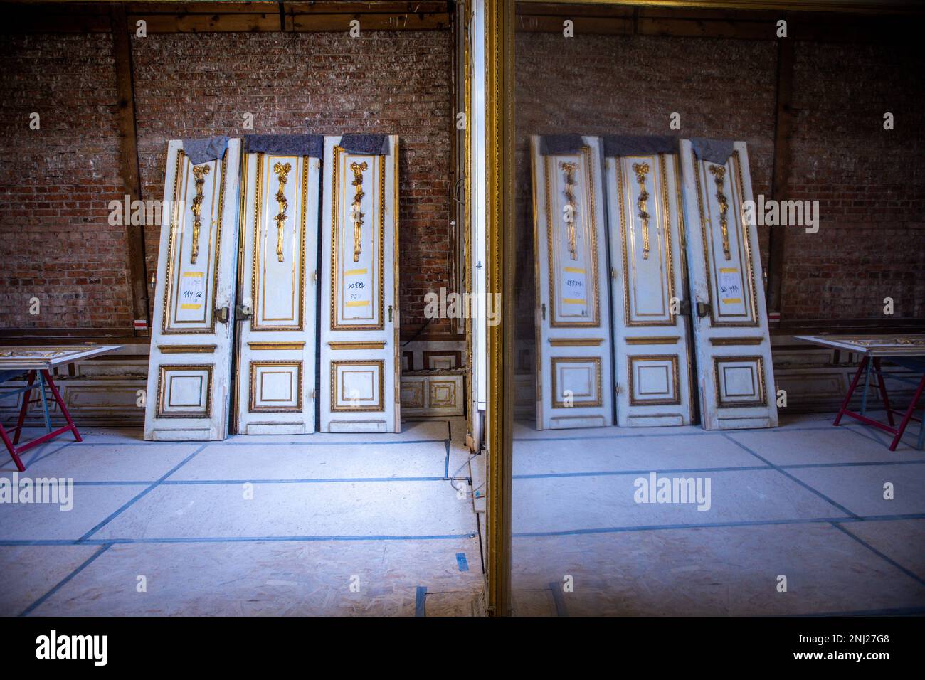 22 February 2023, Mecklenburg-Western Pomerania, Ludwigslust: Doors ...