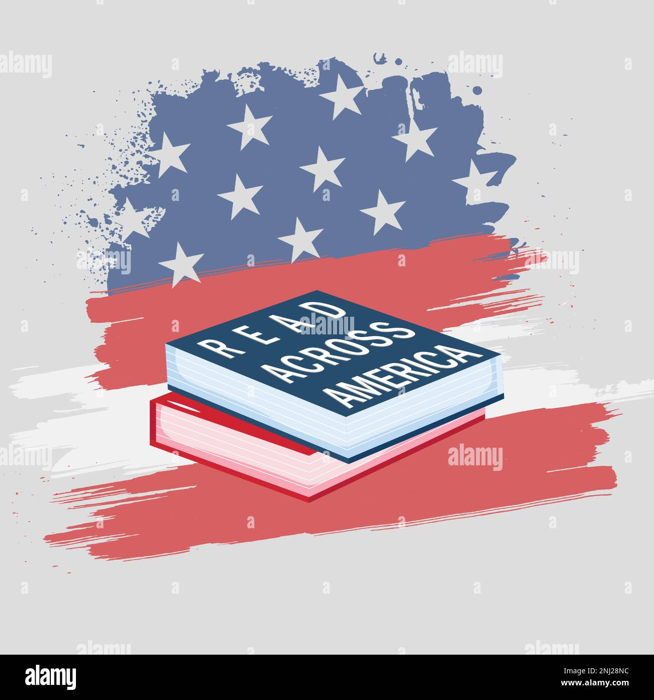 Read Across America Day concept. Template with text inscription.modern ...