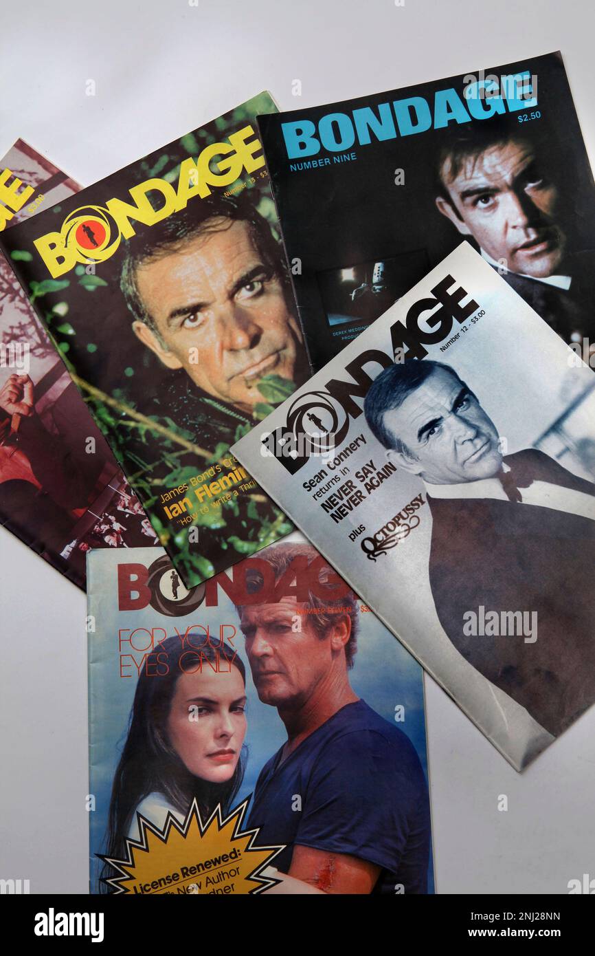 Vintage James Bond magazines for layout. (Liz Hafalia/San Francisco ...