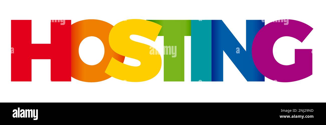 The word Hosting. Vector banner and logo with colorful text Stock ...