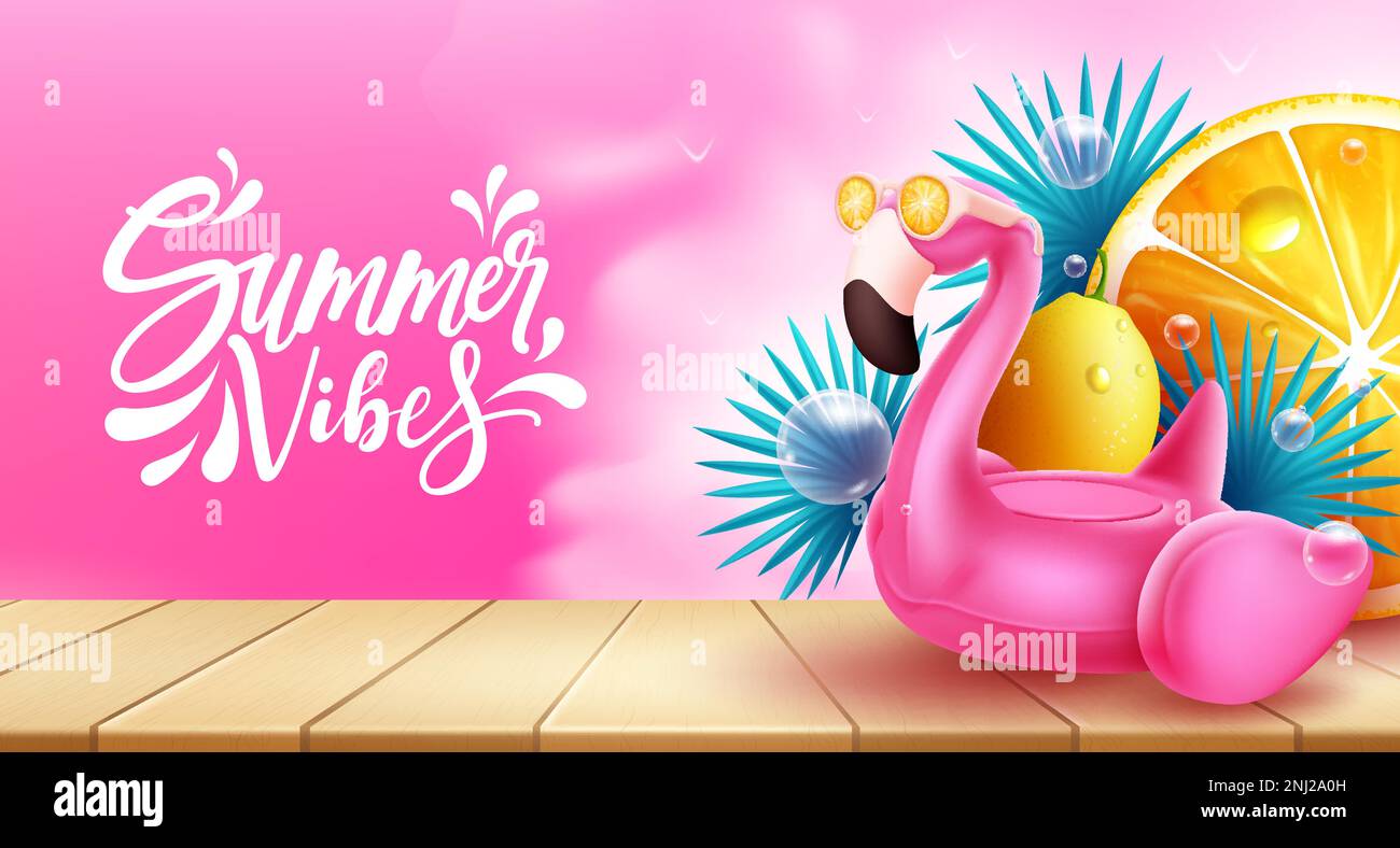 Summer vibes vector background. Summer vibes text in empty space with ...