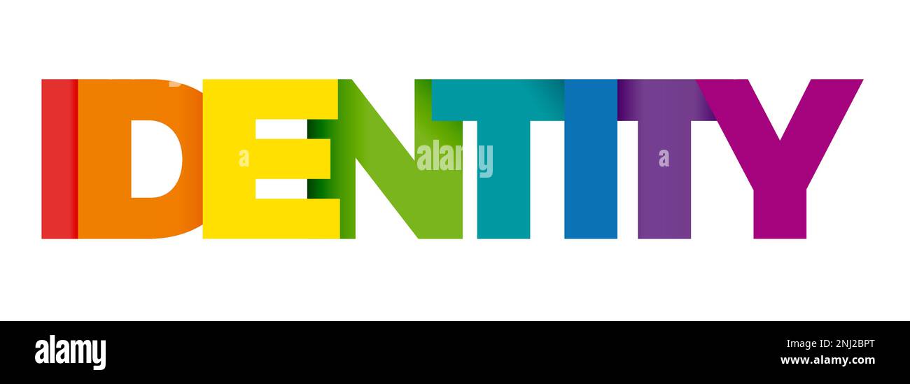The word Identity. Vector banner and logo with colorful text Stock ...