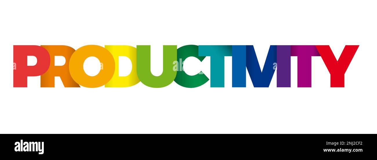 The word Productivity. Vector banner and logo with colorful text Stock ...
