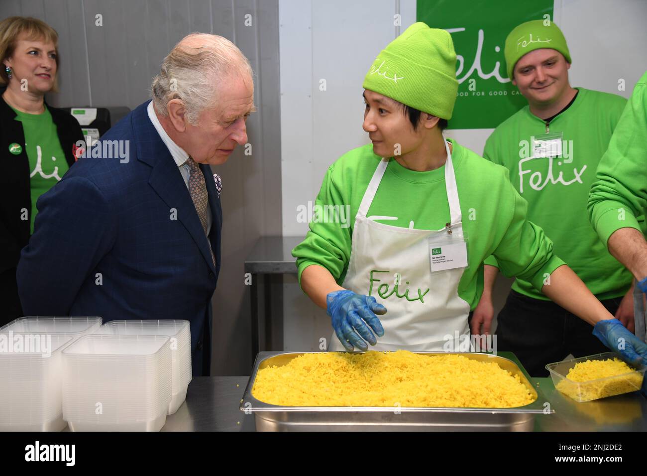 King Charles III during a visit to The Felix Project in Poplar, East ...