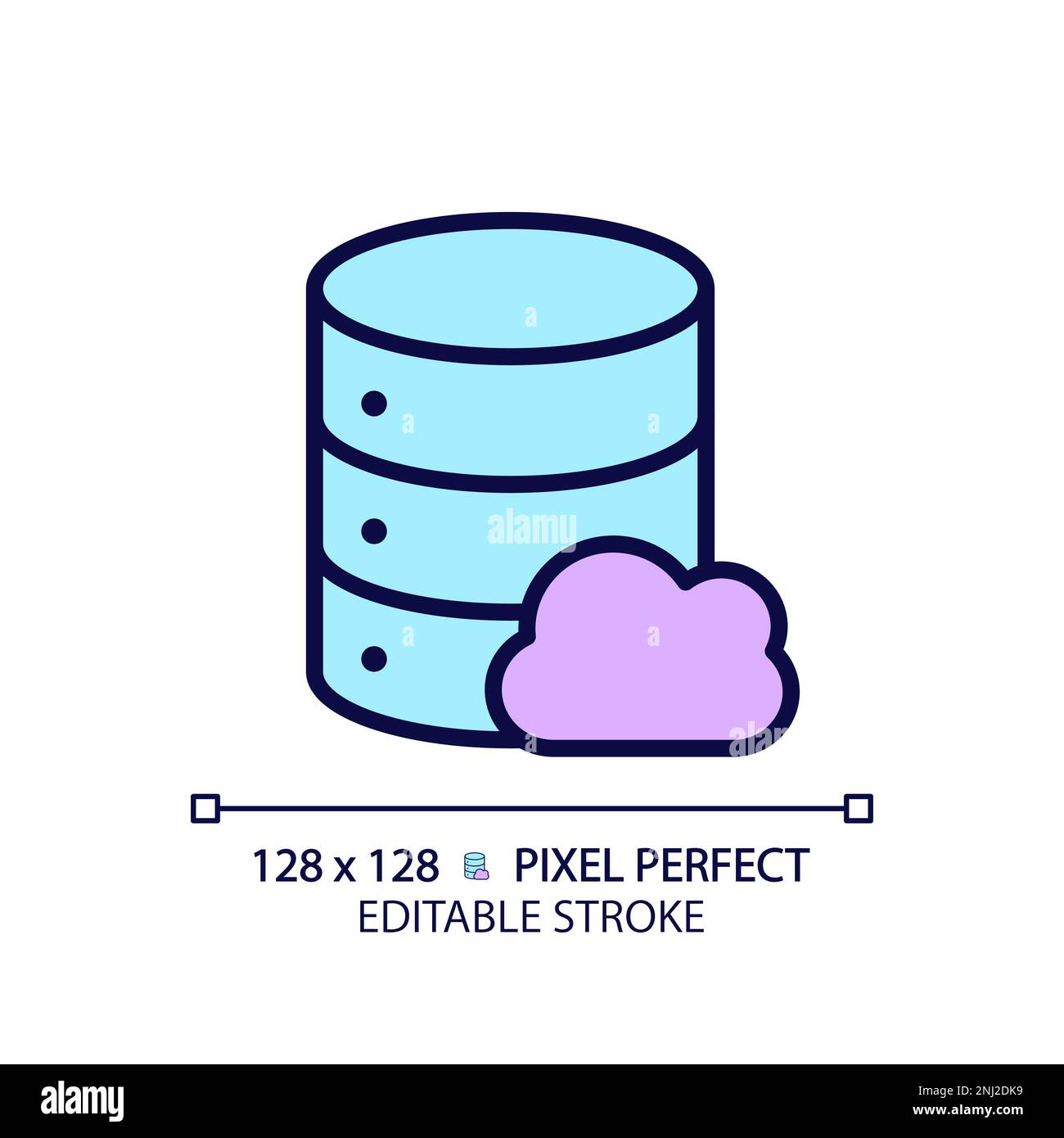 Cloud database pixel perfect RGB color icon Stock Vector Image & Art ...