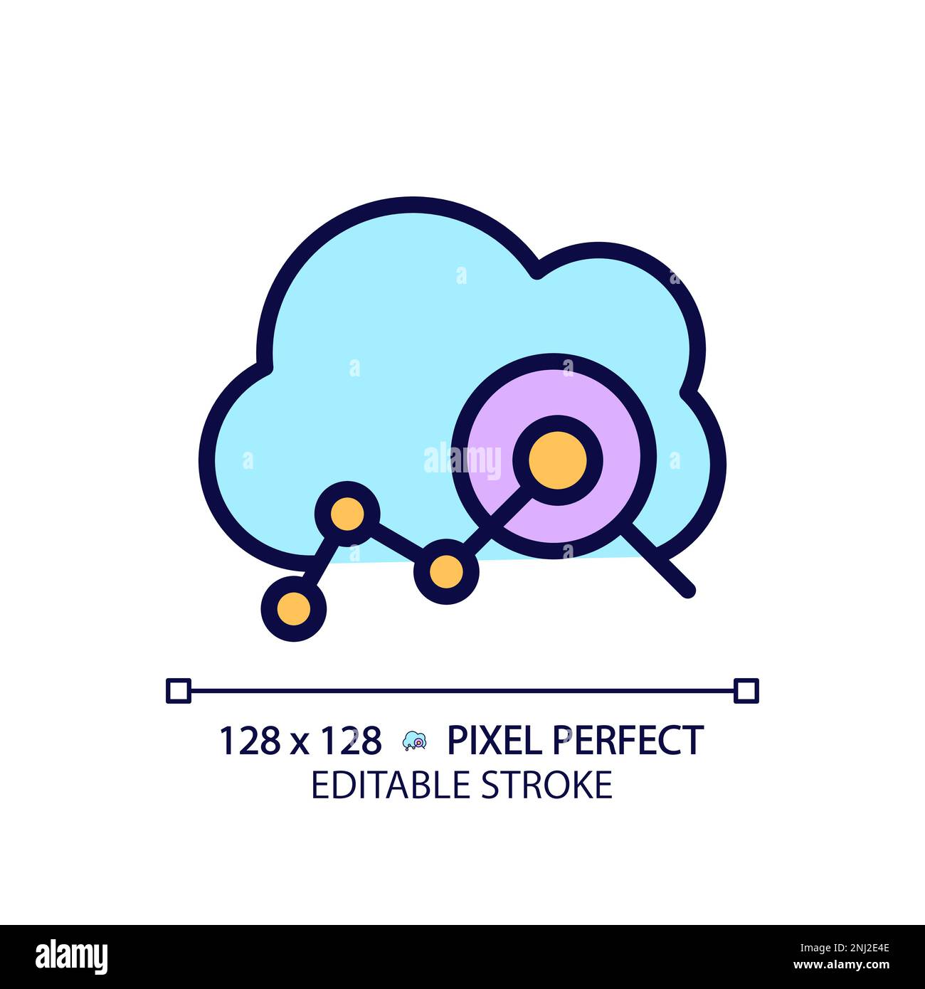 Cloud analytics pixel perfect RGB color icon Stock Vector Image & Art - Alamy