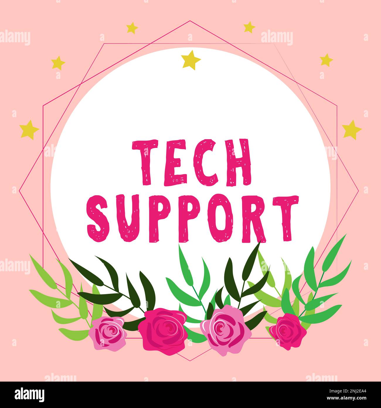 Text caption presenting Tech Support, Word Written on Assisting ...