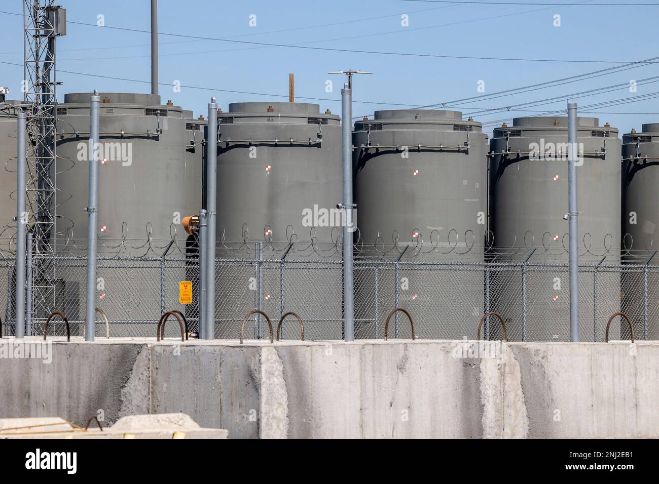 The nuclear waste storage silos at Columbia Generating Station, a ...