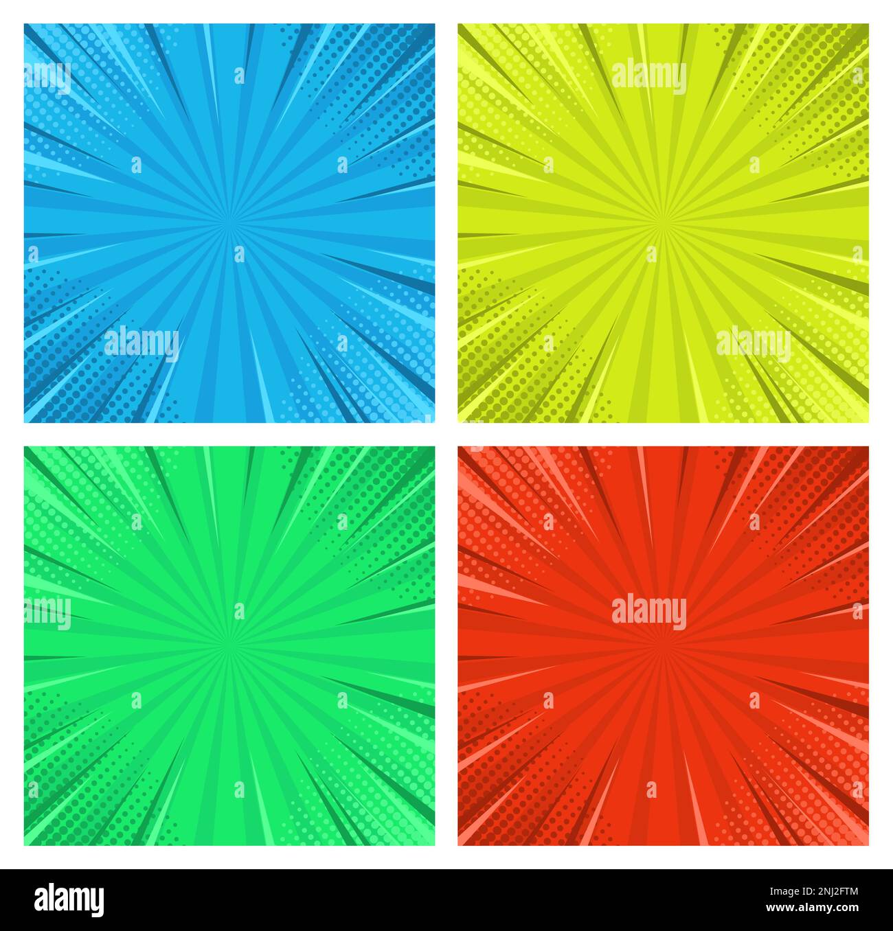 Retro Comic Square Colorful Vector Background Set Stock Vector Image ...