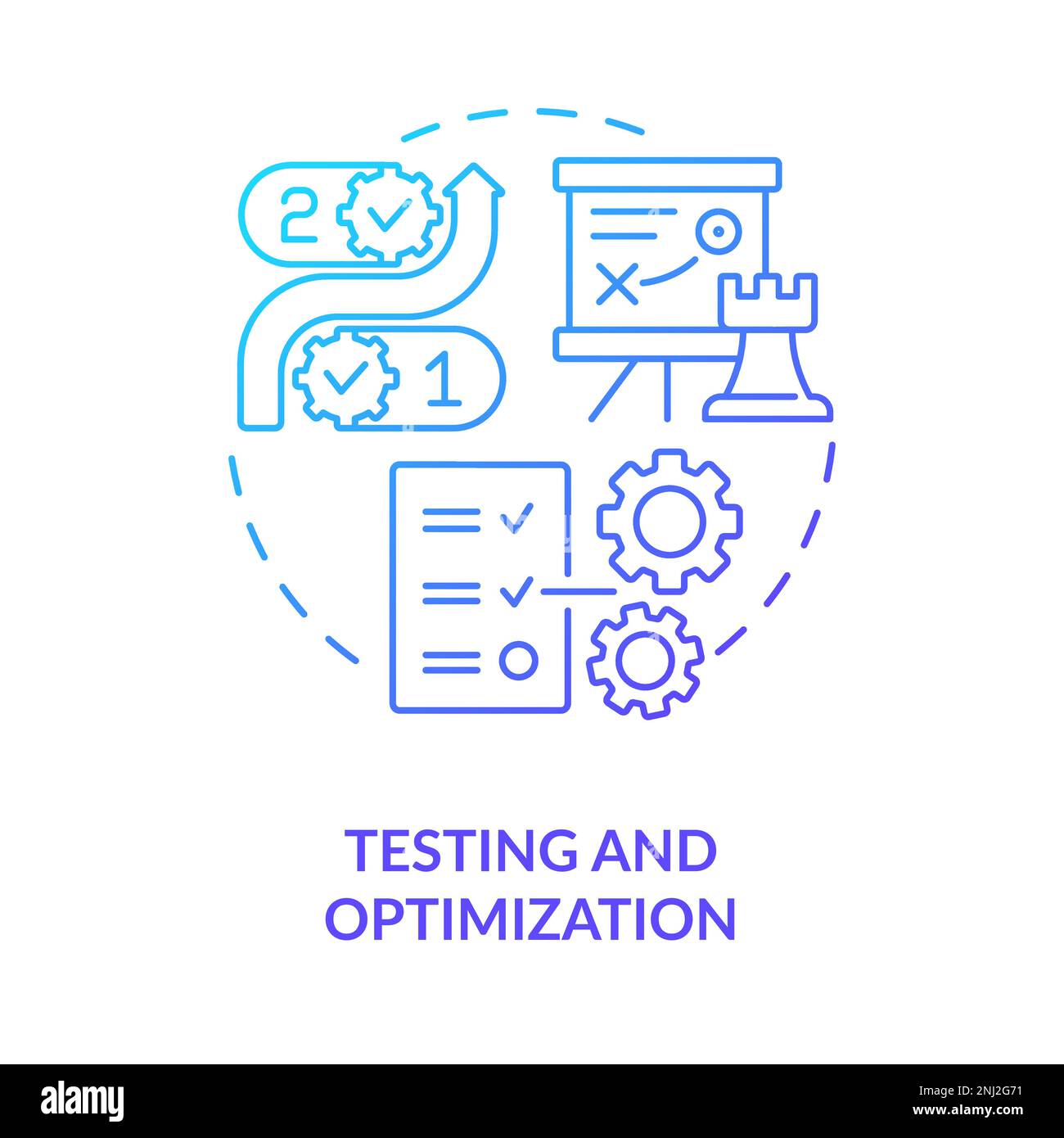 Testing and optimization blue gradient concept icon Stock Vector Image ...
